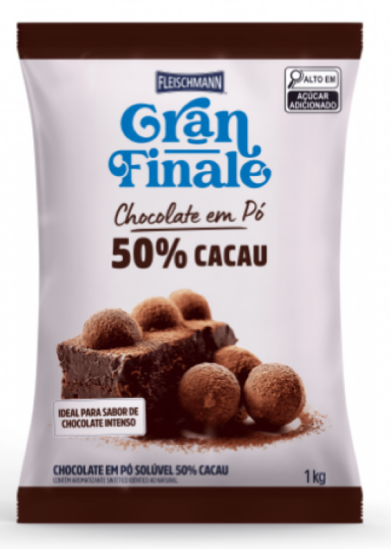 Chocolate Em Pó Gran Finale Cacau 50% 1kg - Fleischmann – Cristal Arte ...